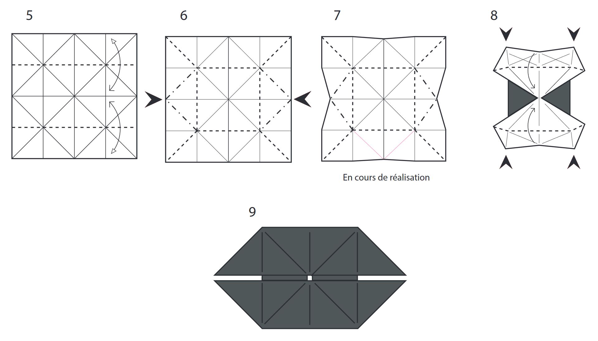 Base origami du moulin – Bibligami